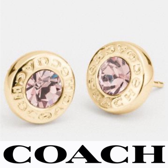Coach | Jewelry | New Coach F5456 Open Circle Stone Stud Earrings ...